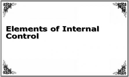 Elements of Internal Control