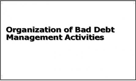 Bad Debt Management Reference doccument