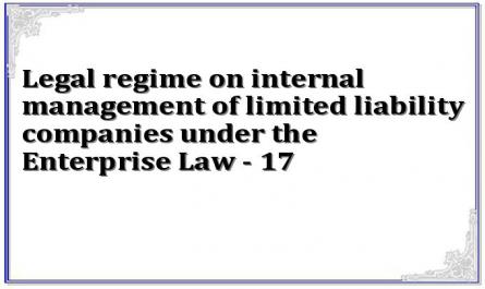 Legal regime on internal management of limited liability companies ...