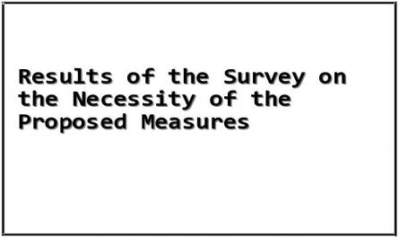 Results of the Survey on the Necessity of the Proposed Measures