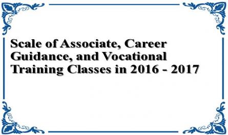 Scale of Associate, Career Guidance, and Vocational Training Classes in ...