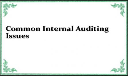 Common Internal Auditing Issues