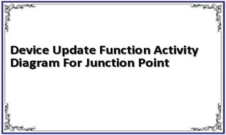 Device Update Function Activity Diagram For Junction Point