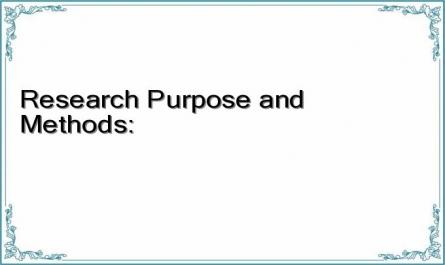 Research Purpose and Methods:
