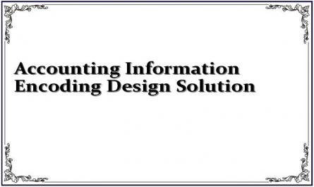 Accounting Information Encoding Design Solution