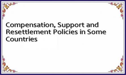 Compensation, Support and Resettlement Policies in Some Countries