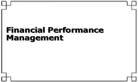Financial Performance Management