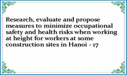 Research, evaluate and propose measures to minimize occupational safety ...