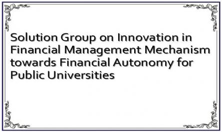 Solution Group on Innovation in Financial Management Mechanism towards ...