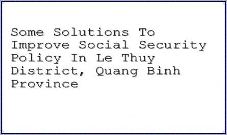 Social Security Policy Reference doccument