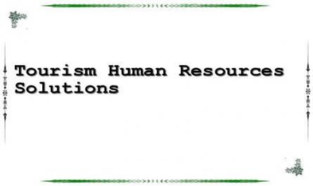 Tourism Human Resources Solutions