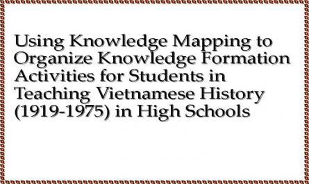 Using Knowledge Mapping to Organize Knowledge Formation Activities for ...