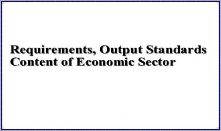 Requirements, Output Standards Content of Economic Sector