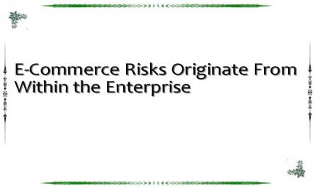 E-Commerce Risks Originate From Within the Enterprise