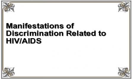 Manifestations of Discrimination Related to HIV/AIDS