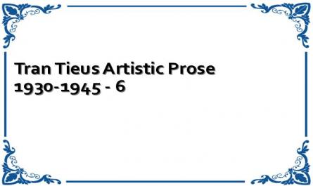 Tran Tieu's Artistic Prose 1930-1945 - 6