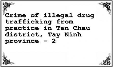Crime Of Illegal Drug Trafficking Reference doccument