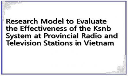 Research Model to Evaluate the Effectiveness of the Ksnb System at ...