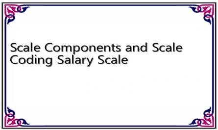 Scale Components and Scale Coding Salary Scale