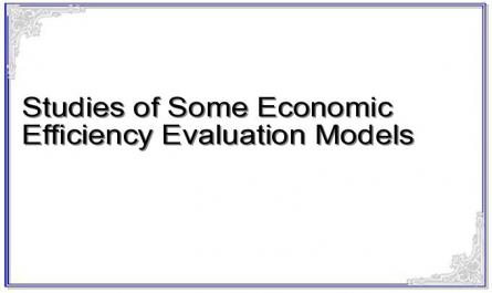 Studies of Some Economic Efficiency Evaluation Models