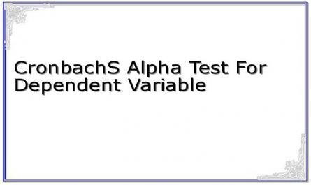 Cronbach'S Alpha Test For Dependent Variable