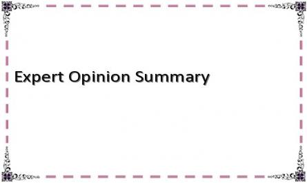 Expert Opinion Summary
