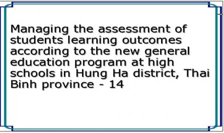 Managing the assessment of students' learning outcomes according to the new general education ...