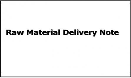 Raw Material Delivery Note