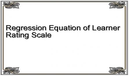 Regression Equation of Learner Rating Scale