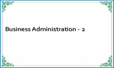 Business Administration - 2