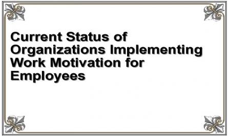 Current Status of Organizations Implementing Work Motivation for Employees