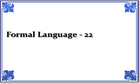 Formal Language - 22