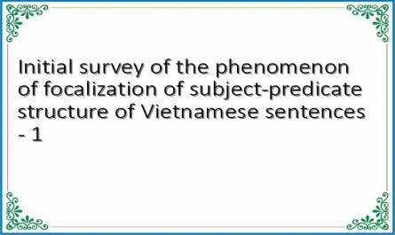 Initial survey of the phenomenon of focalization of subject-predicate ...