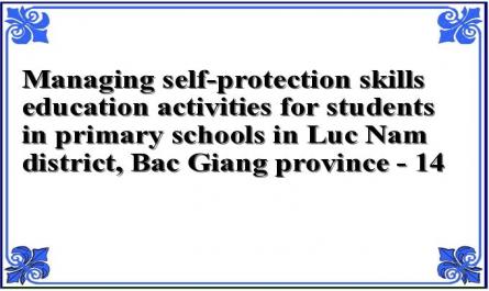 Managing self-protection skills education activities for students in ...