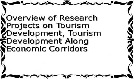 Overview of Research Projects on Tourism Development, Tourism ...