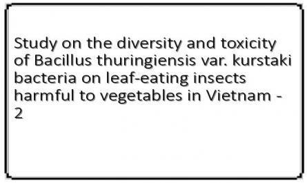 Bacillus Thuringiensis Reference doccument