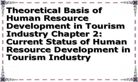 Theoretical Basis of Human Resource Development in Tourism Industry ...