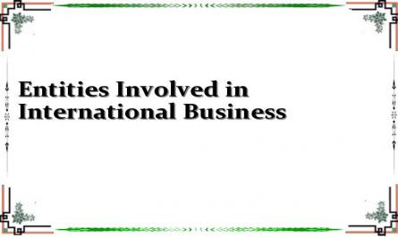 Entities Involved in International Business