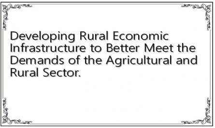Developing Rural Economic Infrastructure to Better Meet the Demands of ...