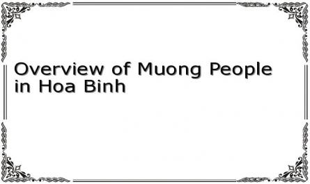 Overview of Muong People in Hoa Binh