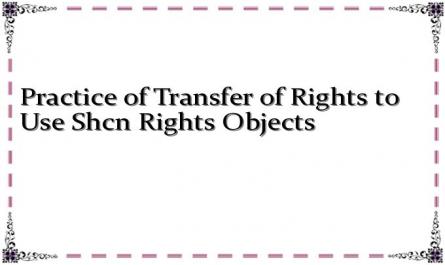 Practice of Transfer of Rights to Use Shcn Rights Objects