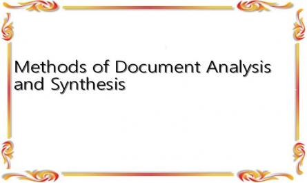 Methods of Document Analysis and Synthesis