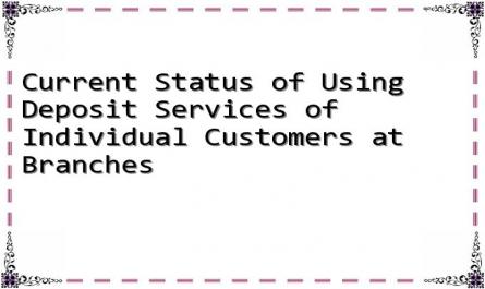 Current Status of Using Deposit Services of Individual Customers at ...