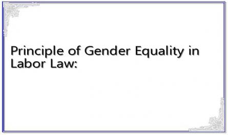 Principle of Gender Equality in Labor Law: