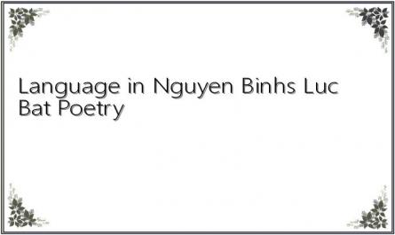 Language in Nguyen Binh's Luc Bat Poetry