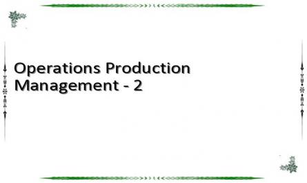 Production Management Reference doccument