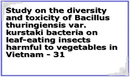 Bacillus Thuringiensis Reference doccument