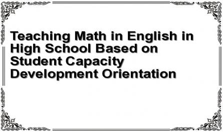 Teaching Math in English in High School Based on Student Capacity ...