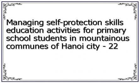 Managing self-protection skills education activities for primary school ...