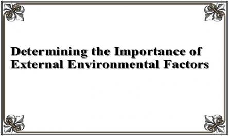 Determining the Importance of External Environmental Factors